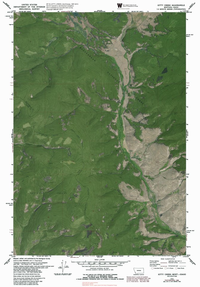 MT-ID-KITTY CREEK: GeoChange 1967-2013 Map by Western Michigan ...