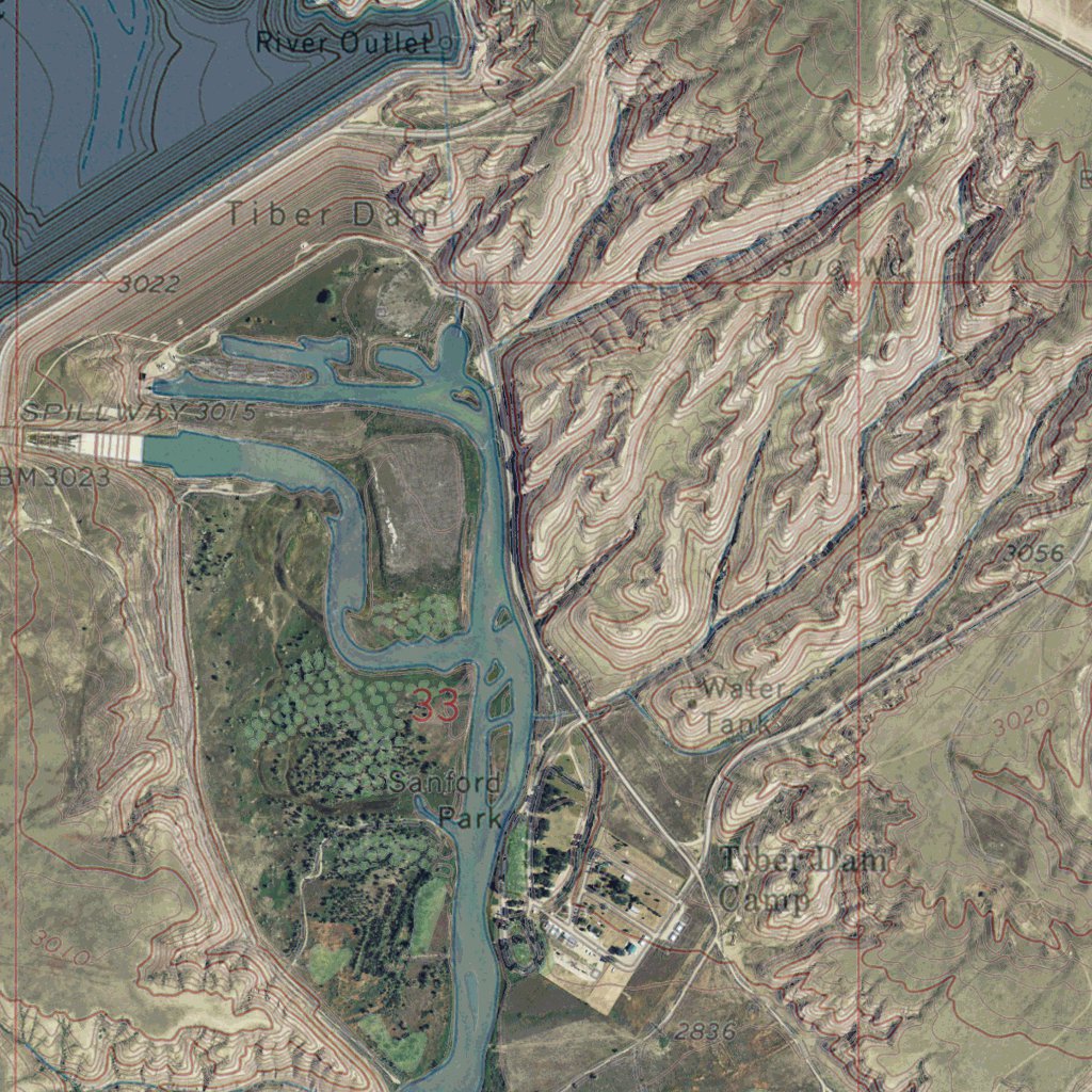 MT-TIBER DAM: GeoChange 1962-2013 Map by Western Michigan University ...