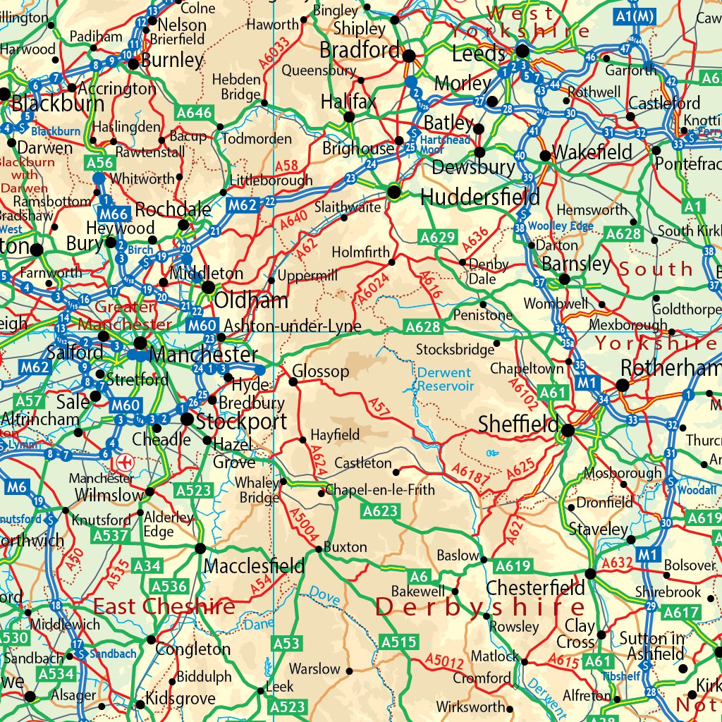 XYZ British Isles Physical Road iMap Map by XYZ Maps | Avenza Maps