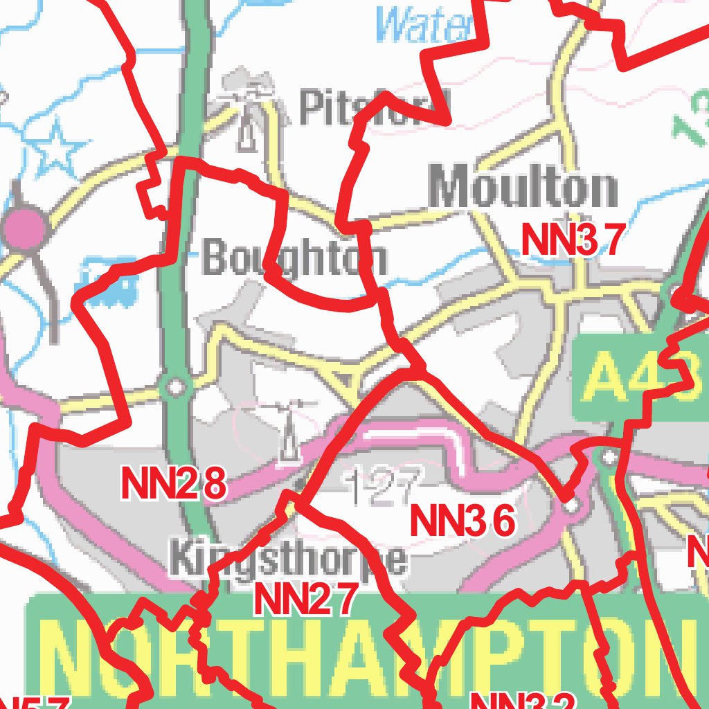 XYZ Postcode Sector Map - (G25) - Northampton NN by XYZ Maps | Avenza Maps