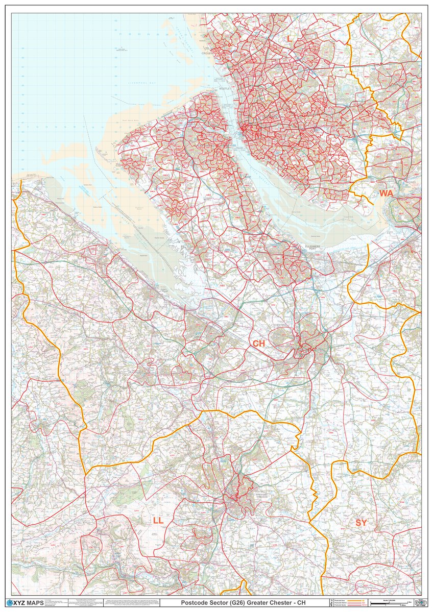 XYZ Postcode Sector Map - (G26) - Chester CH by XYZ Maps | Avenza Maps