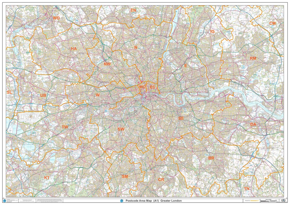 XYZ Postcode Area Map - (AR1) - Greater London by XYZ Maps | Avenza Maps