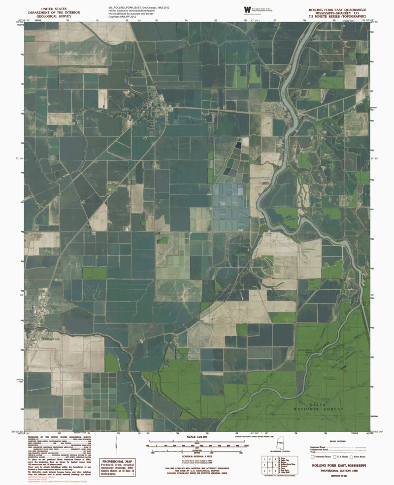 MS-ROLLING FORK EAST: GeoChange 1982-2012 Map by Western Michigan ...