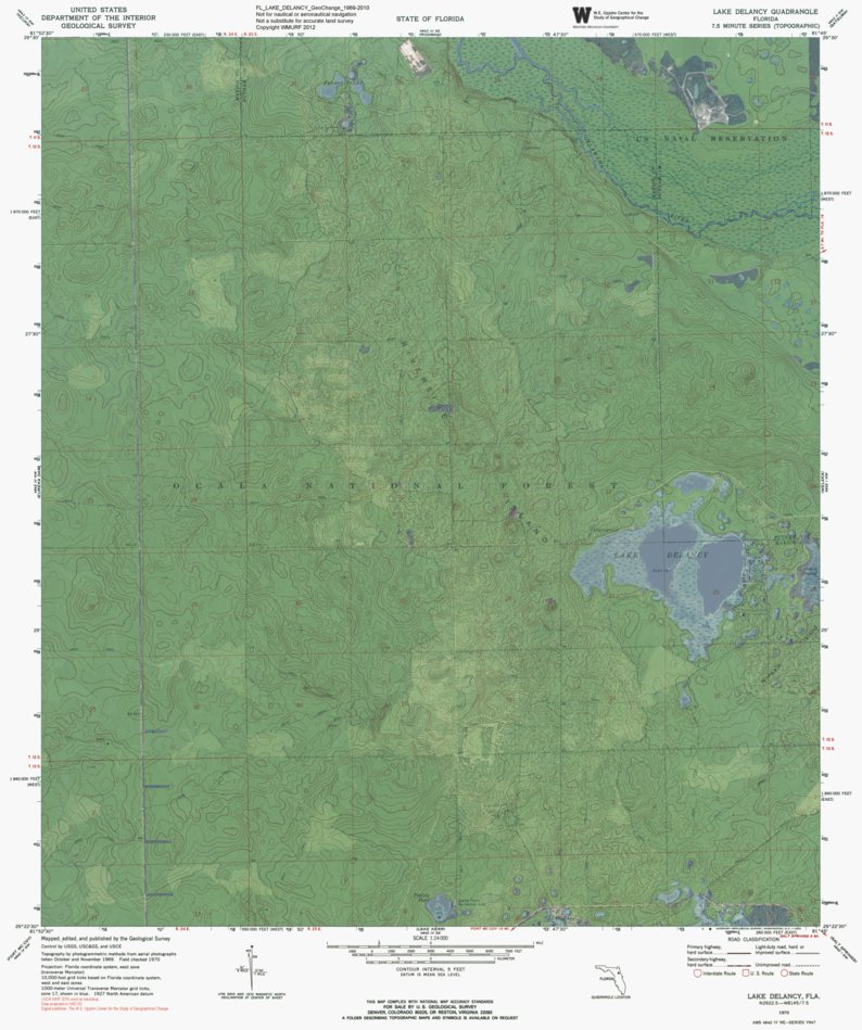 FL-LAKE DELANCY: GeoChange 1969-2010 Map by Western Michigan University ...