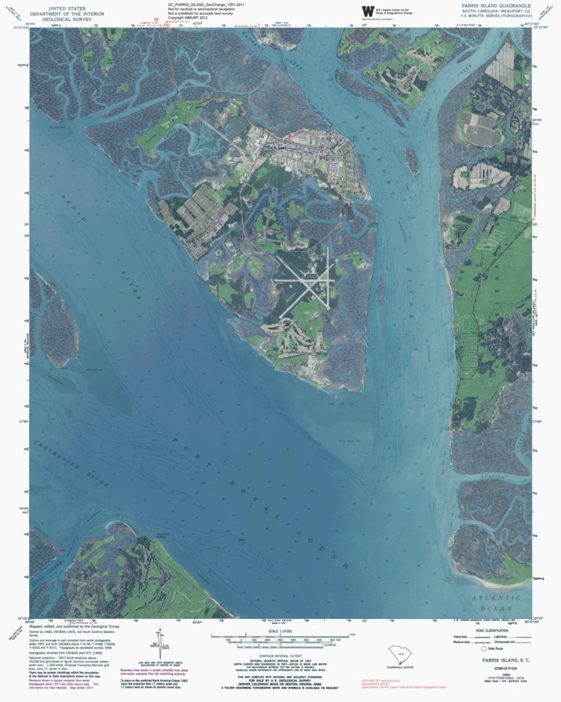 SC-PARRIS ISLAND: GeoChange 1951-2011 Map by Western Michigan ...