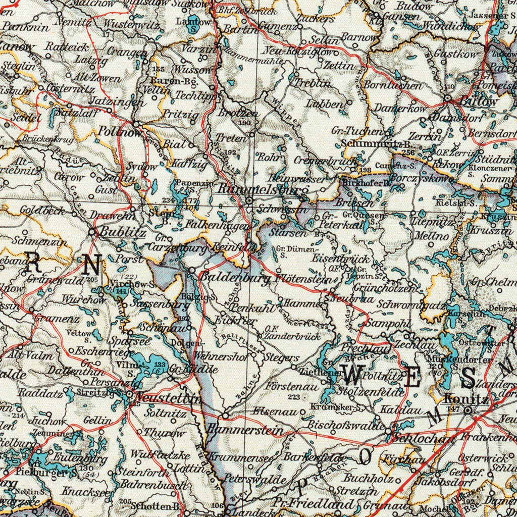 Northeastern Germany Map, 1905 by Waldin | Avenza Maps