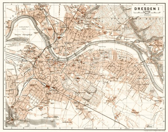 Dresden city Map, 1906 by Waldin | Avenza Maps