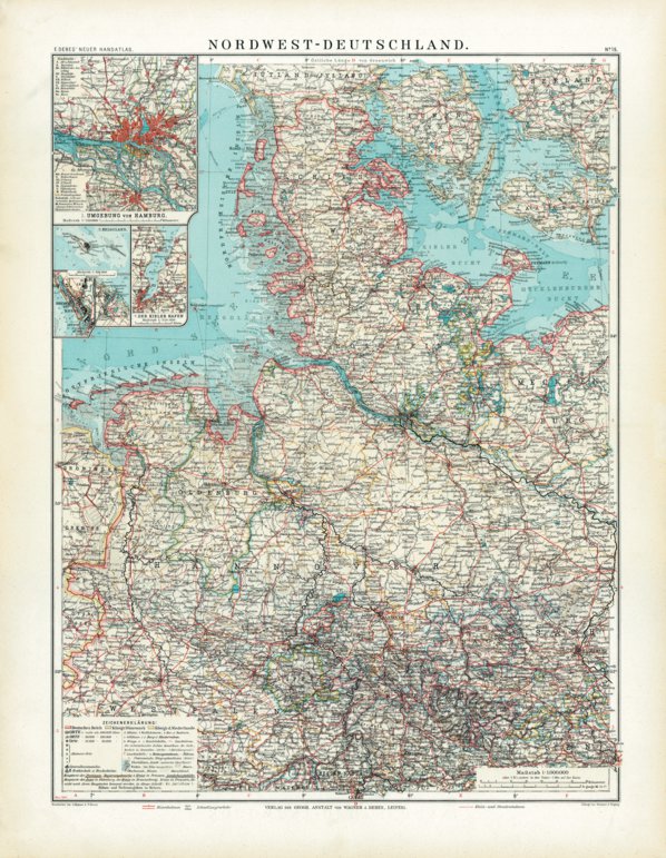 Northwestern Germany Map, 1905 by Waldin | Avenza Maps