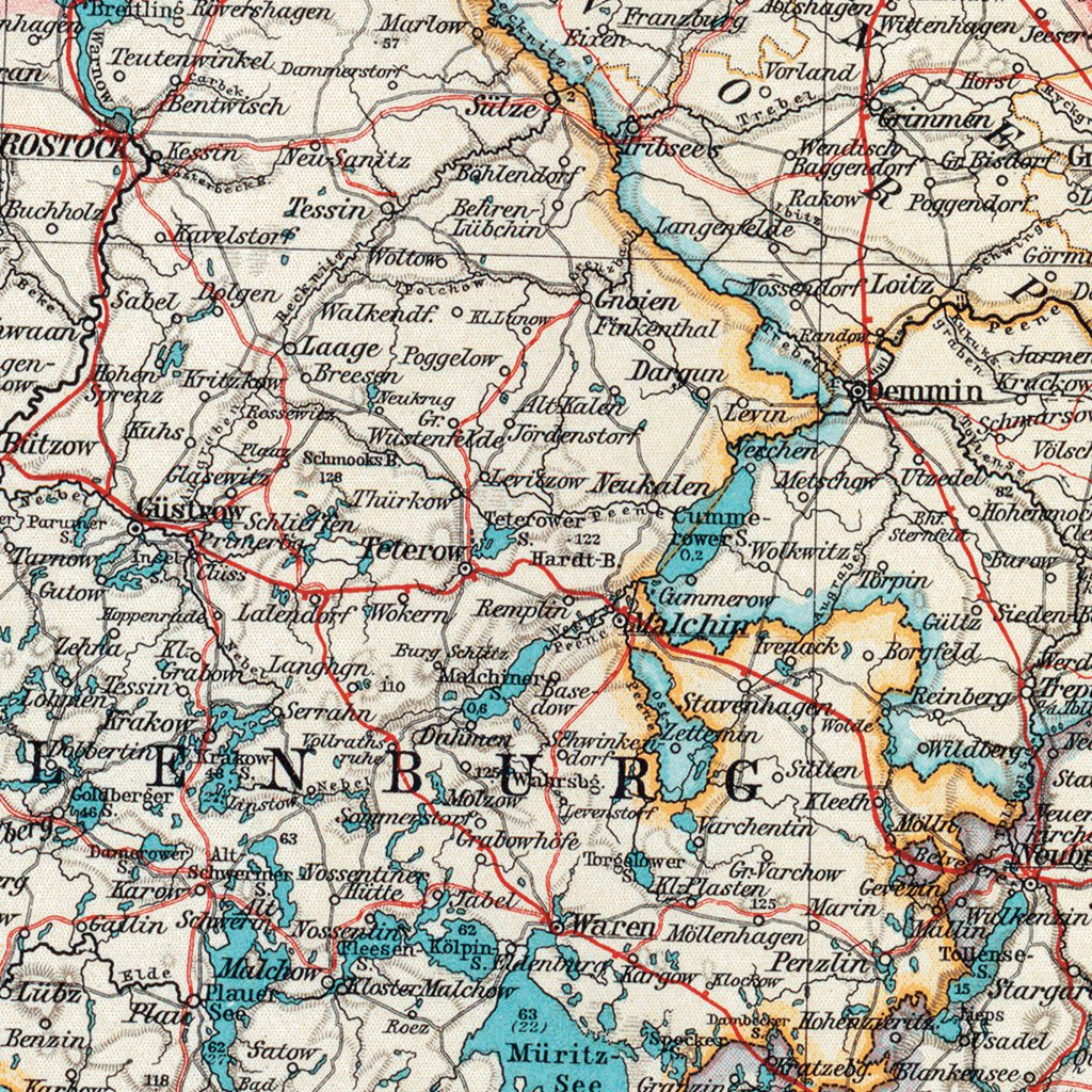 Northern Germany Map (Central Part), 1905 by Waldin | Avenza Maps
