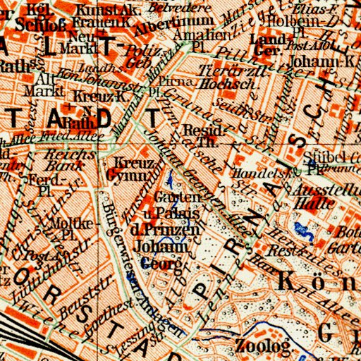 Dresden city Map, 1908 by Waldin | Avenza Maps
