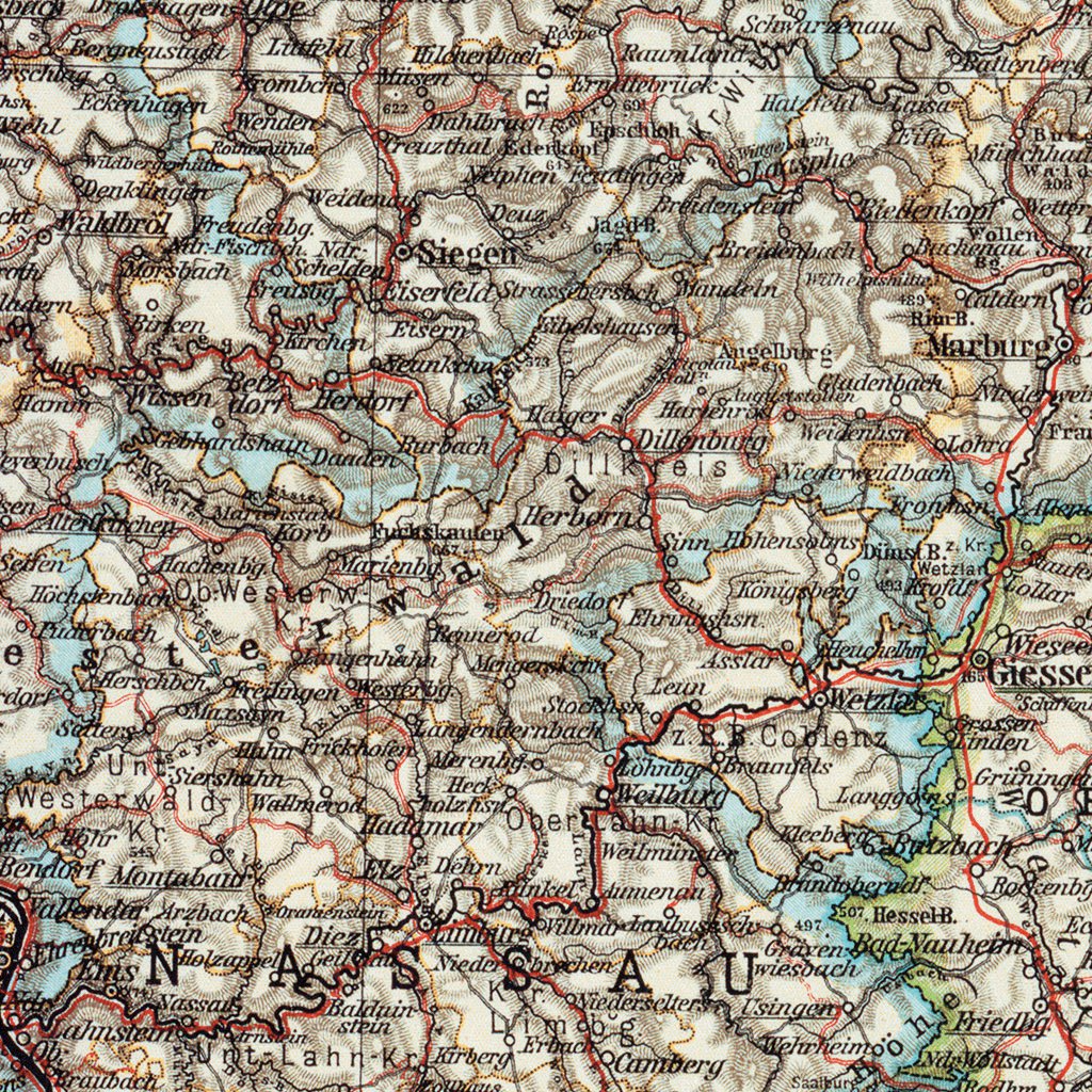Western and Central Germany Map, 1905 by Waldin | Avenza Maps