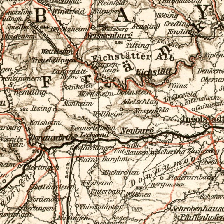 Germany, southeastern regions. General Map, 1906 by Waldin | Avenza Maps