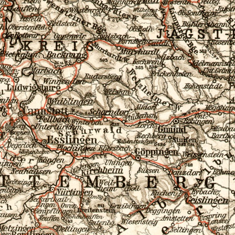 Germany, southeastern regions. General Map, 1906 by Waldin | Avenza Maps