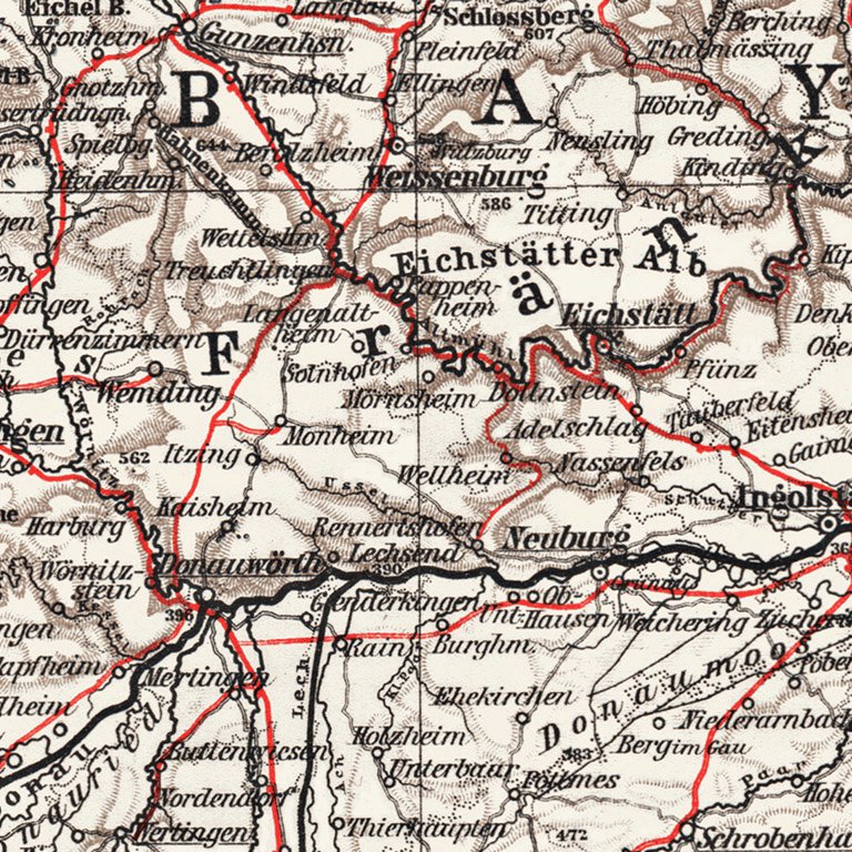 Germany, southeastern regions. General Map, 1913 by Waldin | Avenza Maps