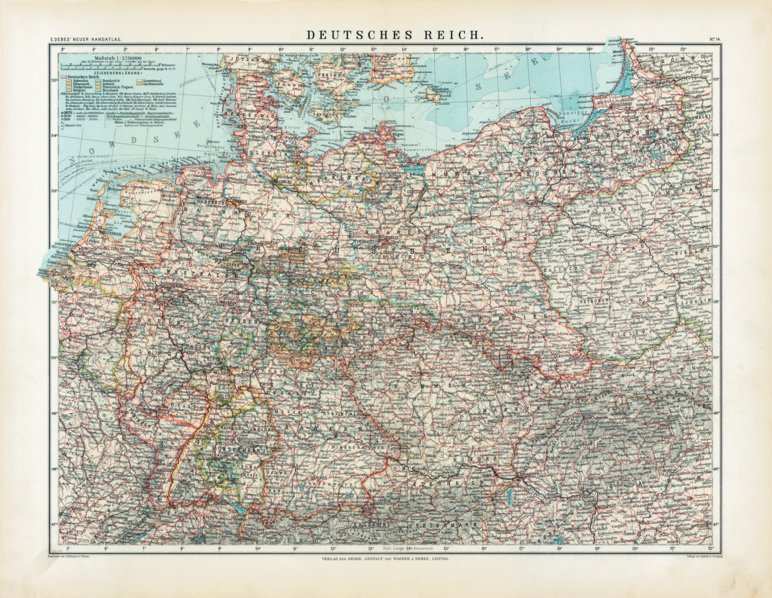 German Empire Map, 1905 by Waldin | Avenza Maps