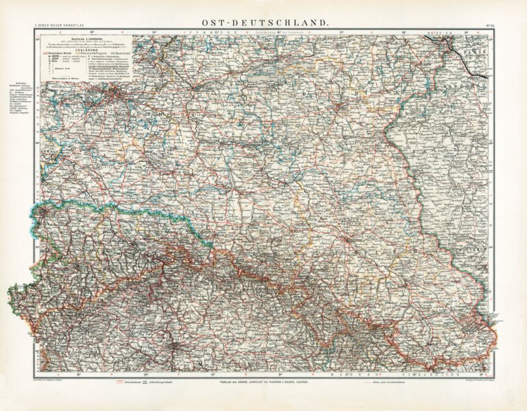 Eastern Germany Map, 1905 by Waldin | Avenza Maps