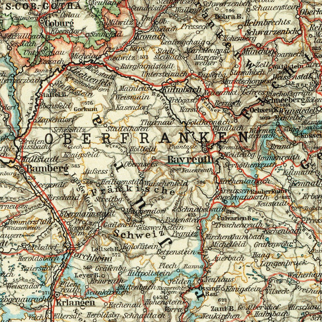 South Germany Map, 1905 by Waldin | Avenza Maps