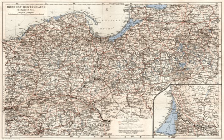 Germany, eastern provinces of the northeastern part, 1911 Map by Waldin ...