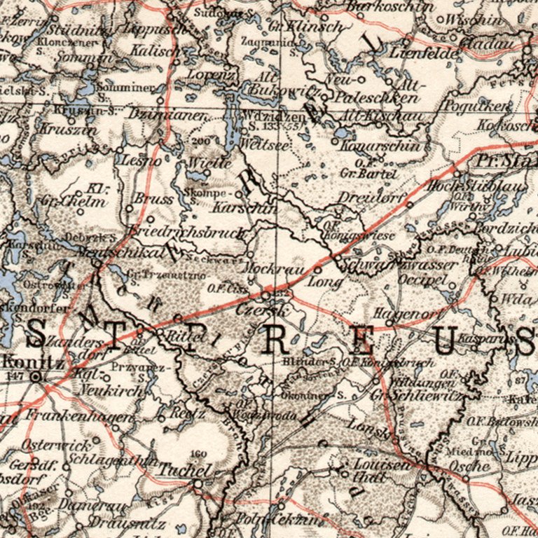 Germany, eastern provinces of the northeastern part, 1911 Map by Waldin ...