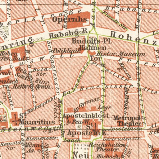 Cologne (Köln) city Map, 1927 by Waldin | Avenza Maps