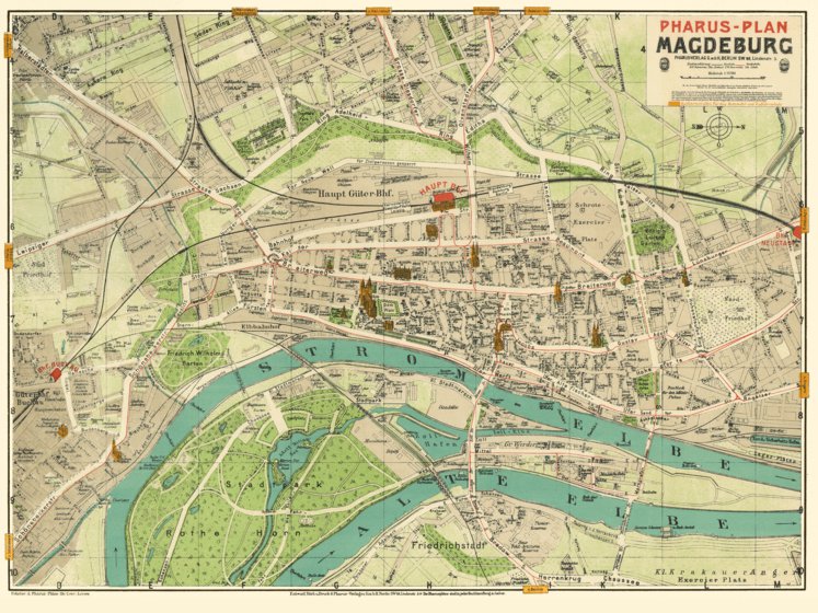 Magdeburg city Map, 1912 by Waldin | Avenza Maps