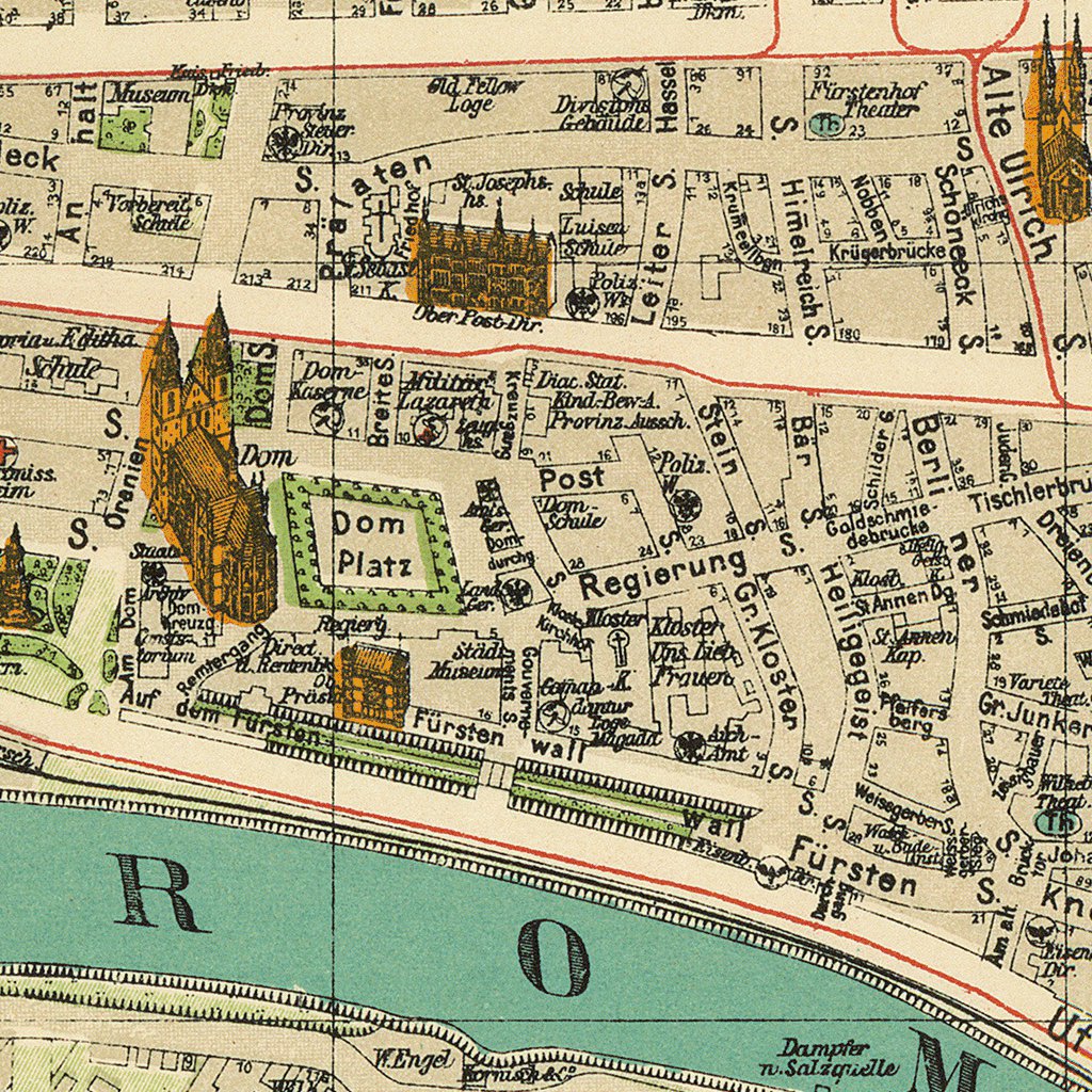 Magdeburg city Map, 1912 by Waldin | Avenza Maps