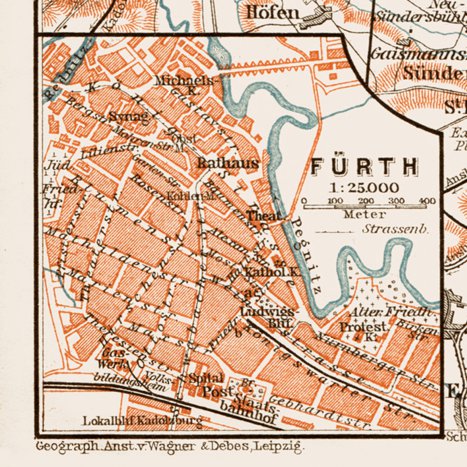 Fürth town plan, 1909 Map by Waldin | Avenza Maps