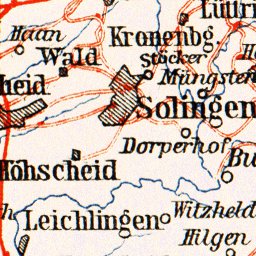 Railway Map of Lower Rhine geographic area (Rhine-Ruhr bassin), 1905 by ...