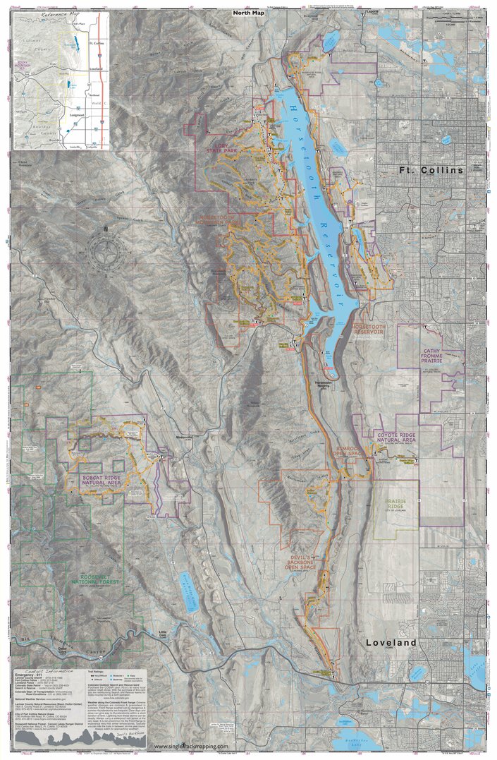 Ft Collins Lyons Trails Map Page 2 Singletrack Maps by Singletrack Maps ...