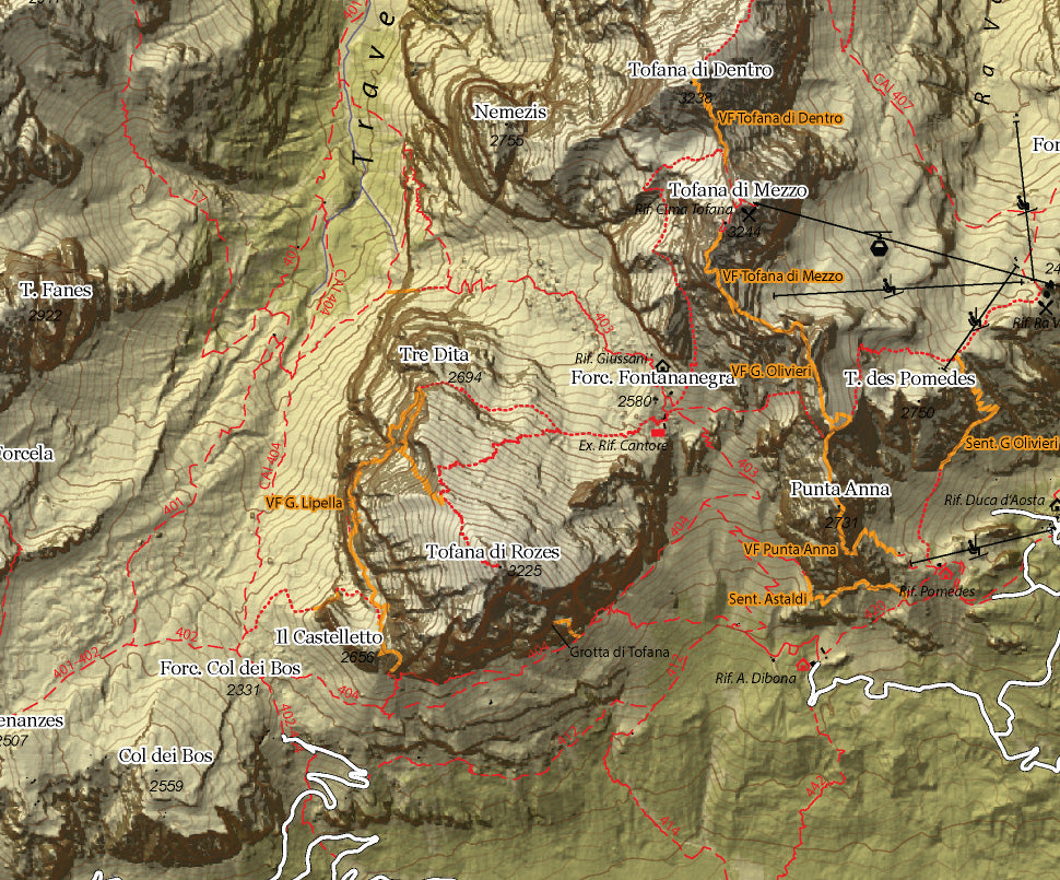 Tofane Map by Adventuremapping Ltd. | Avenza Maps