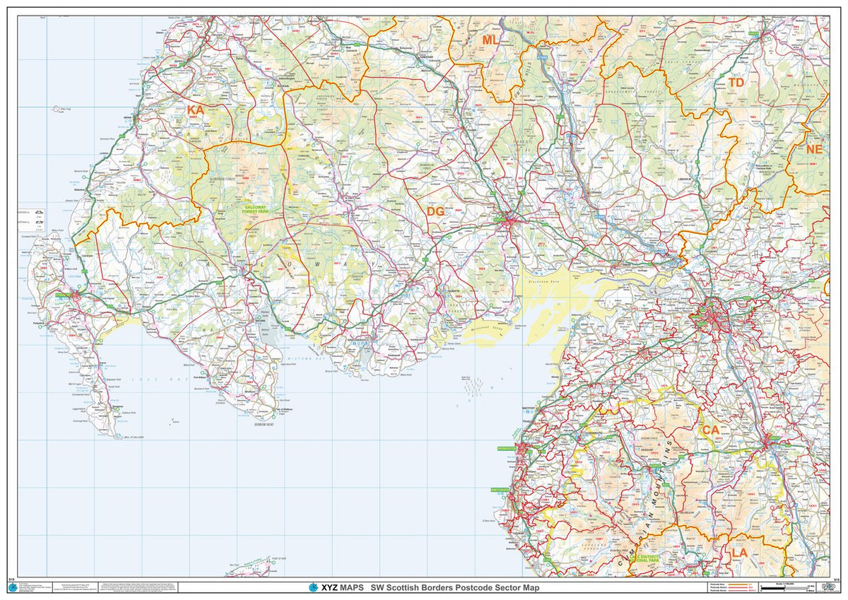 XYZ Postcode Sector Map - (S15) - SW Scottish Borders by XYZ Maps ...