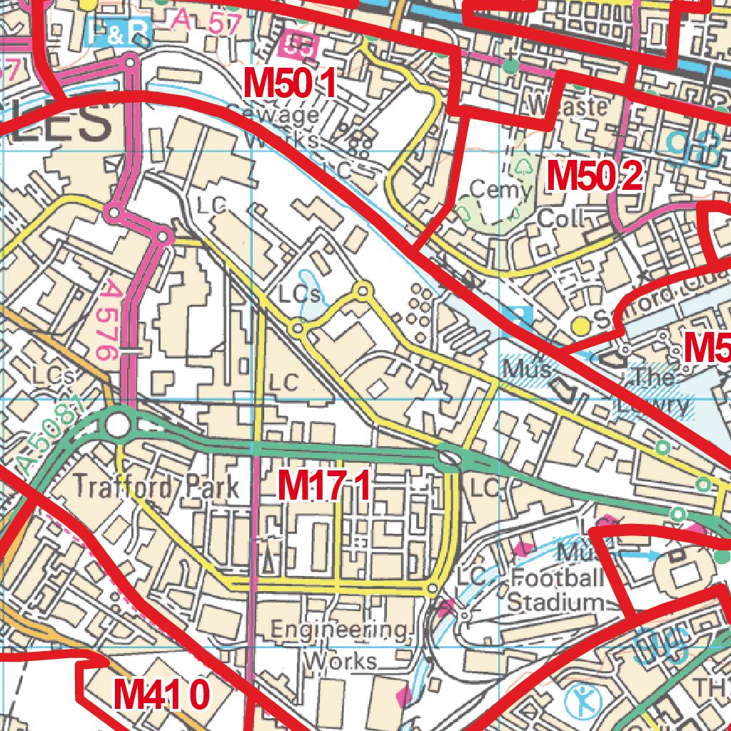 XYZ Postcode Sector Map - (G3) - Manchester - M by XYZ Maps | Avenza Maps