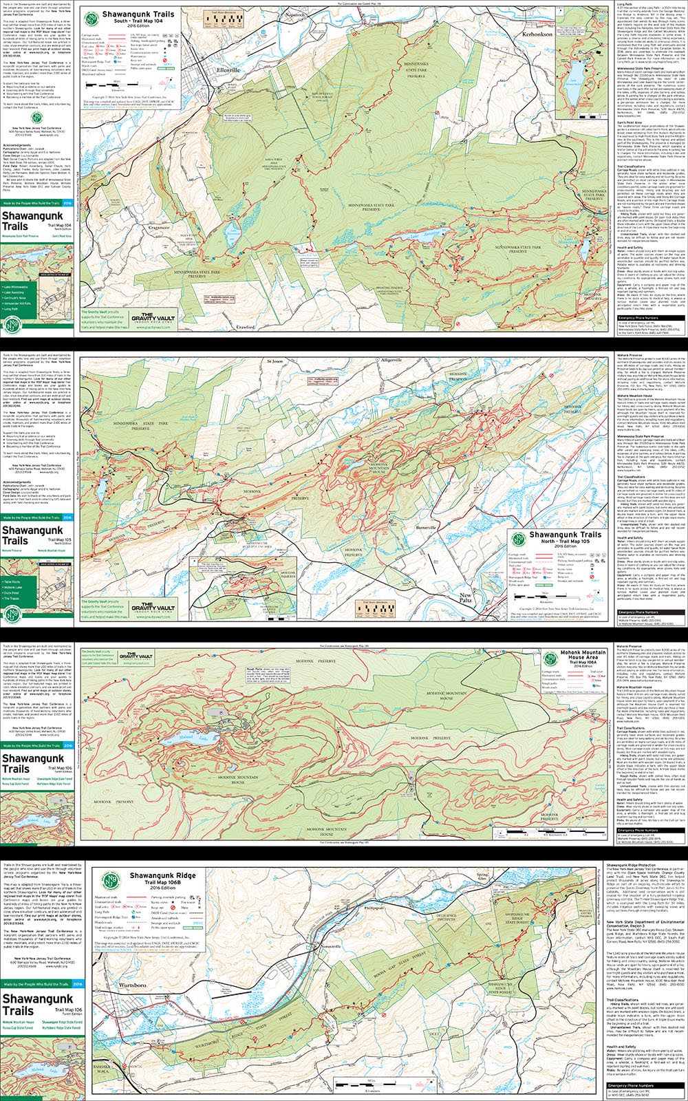 Shawangunk (4-Map Bundle) : 2023 : Trail Conference by New York-New ...