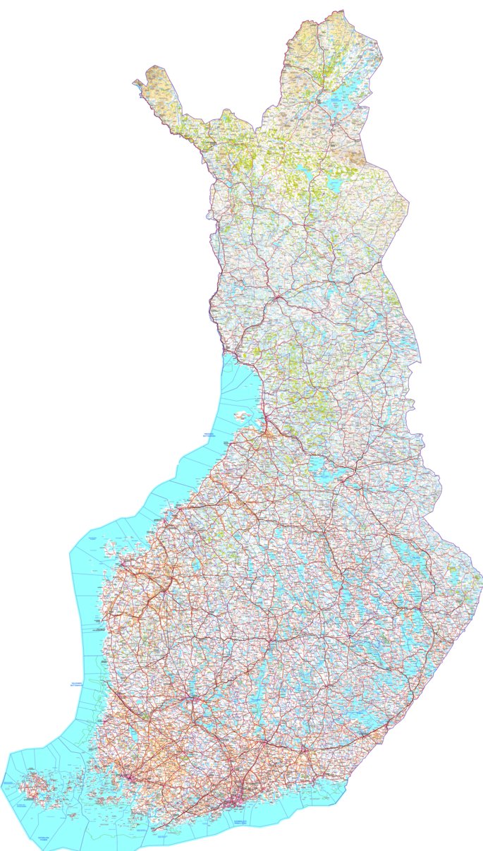 Finland 1:500k Topo Map by Paul Johnson - Offline Maps | Avenza Maps
