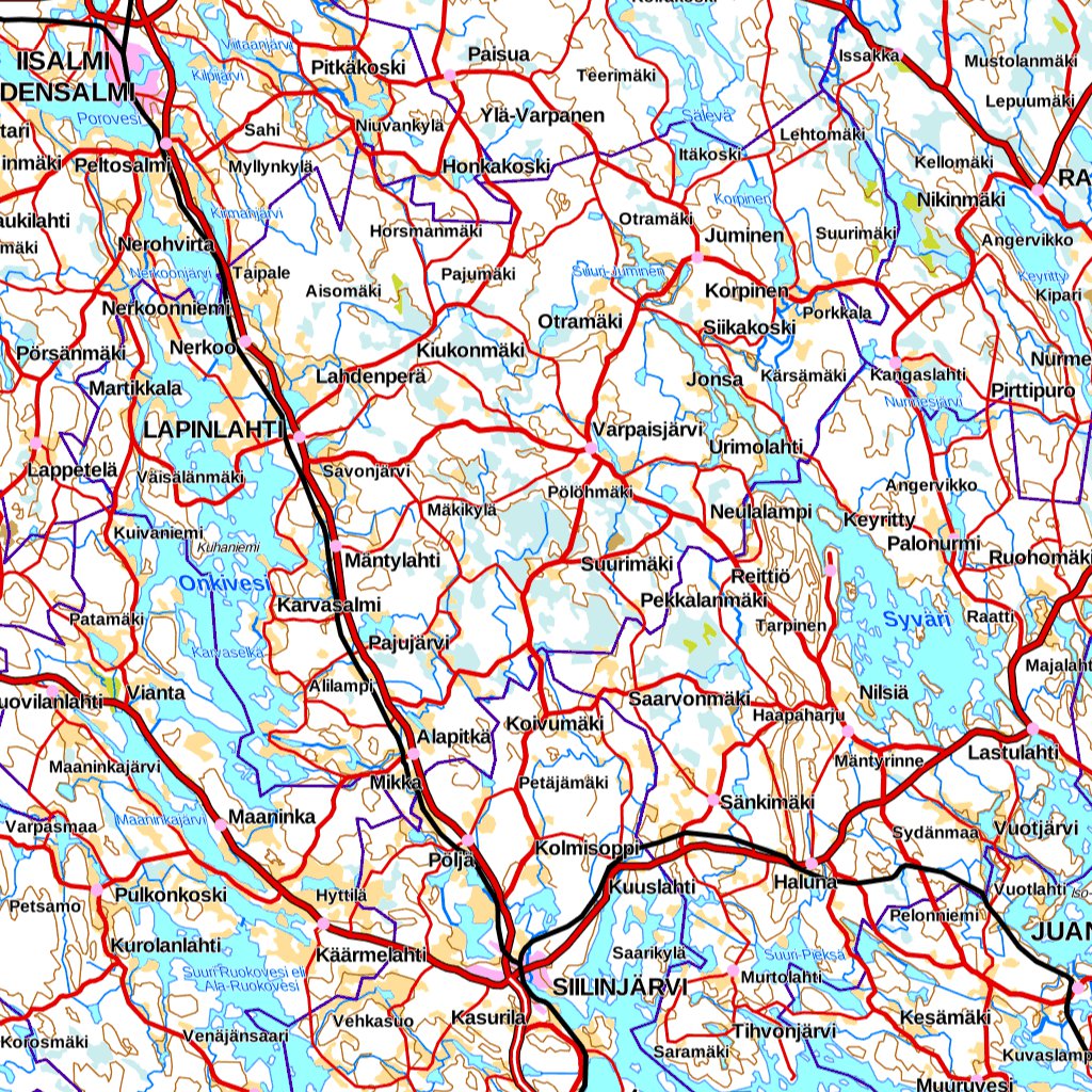 Finland 1:500k Topo Map by Paul Johnson - Offline Maps | Avenza Maps
