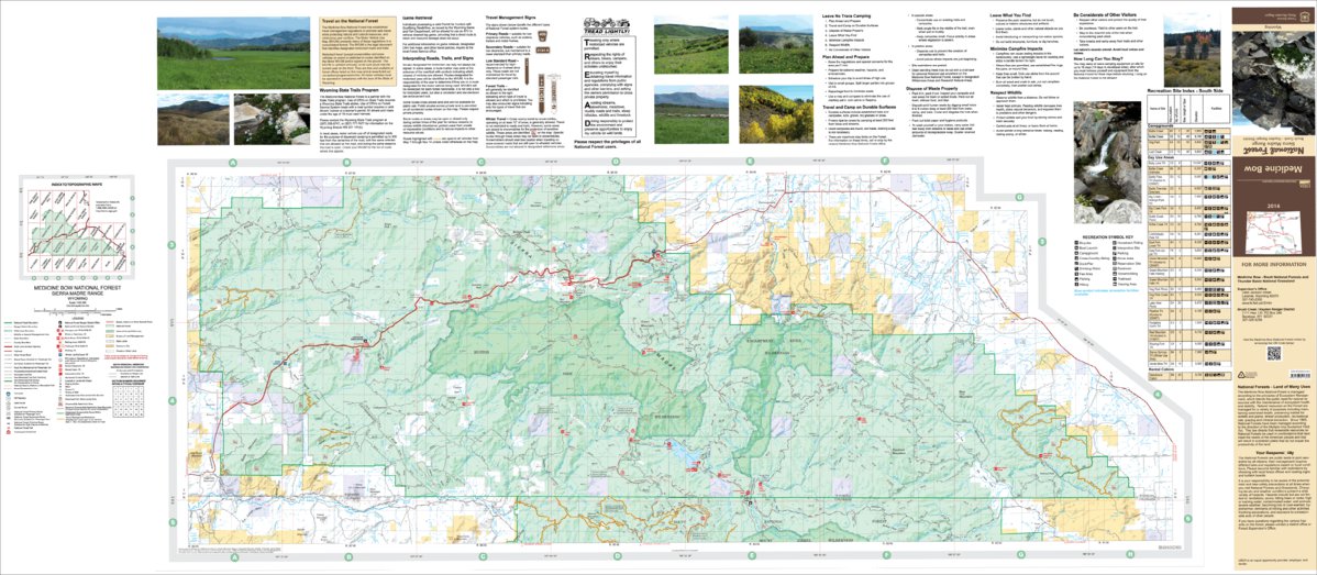 Medicine Bow National Forest Visitor Map - Sierra Madre Range (South ...