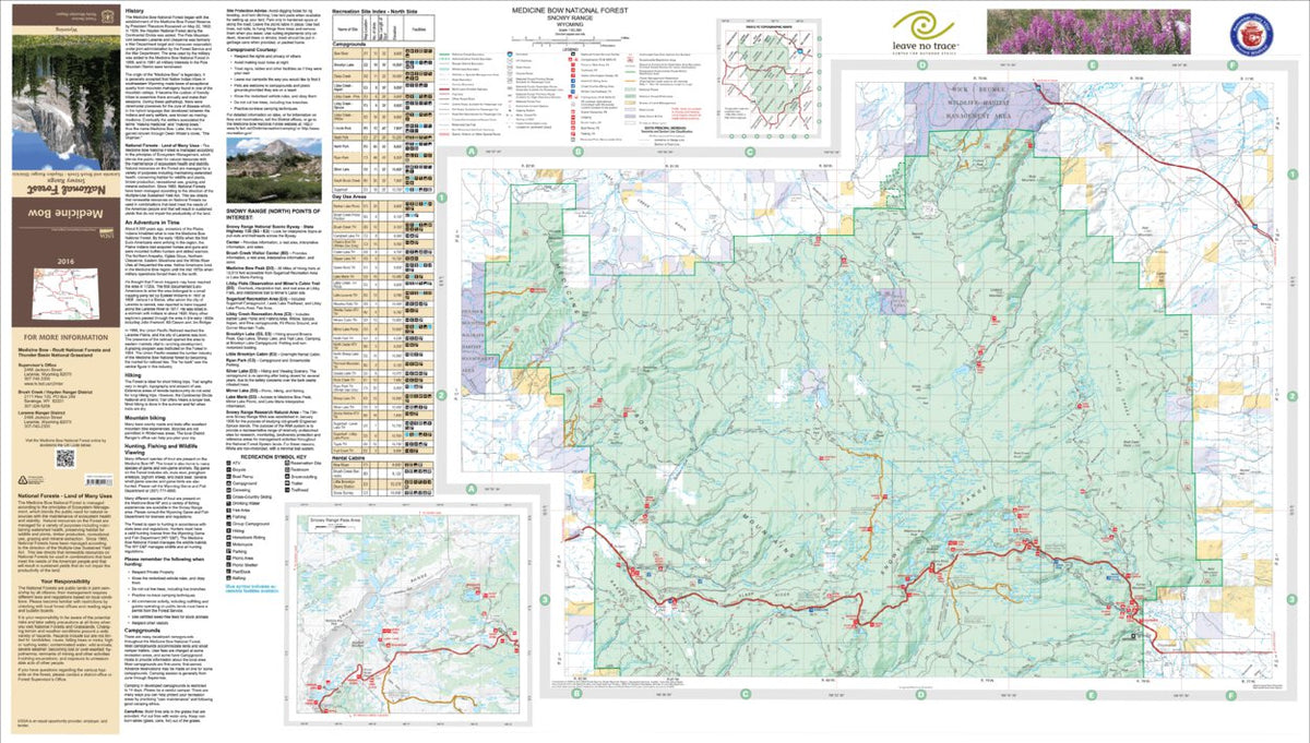 Medicine Bow National Forest Visitor Map - Snowy Range (North Half) by ...