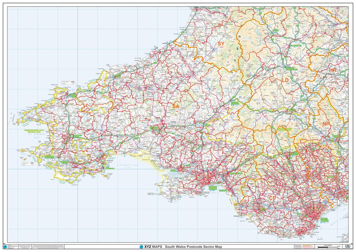 XYZ Postcode Sector Map - (S5) - South Wales by XYZ Maps | Avenza Maps