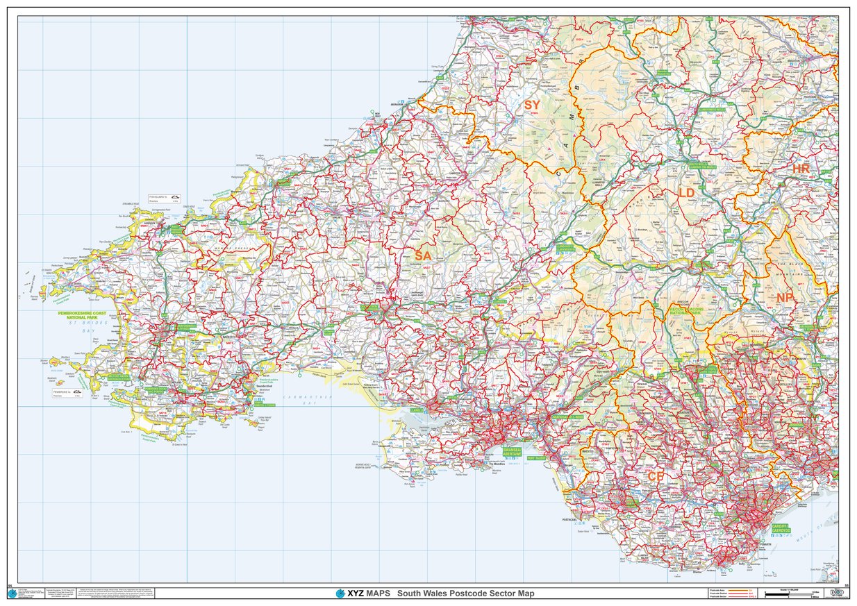 XYZ Postcode Sector Map - (S5) - South Wales by XYZ Maps | Avenza Maps