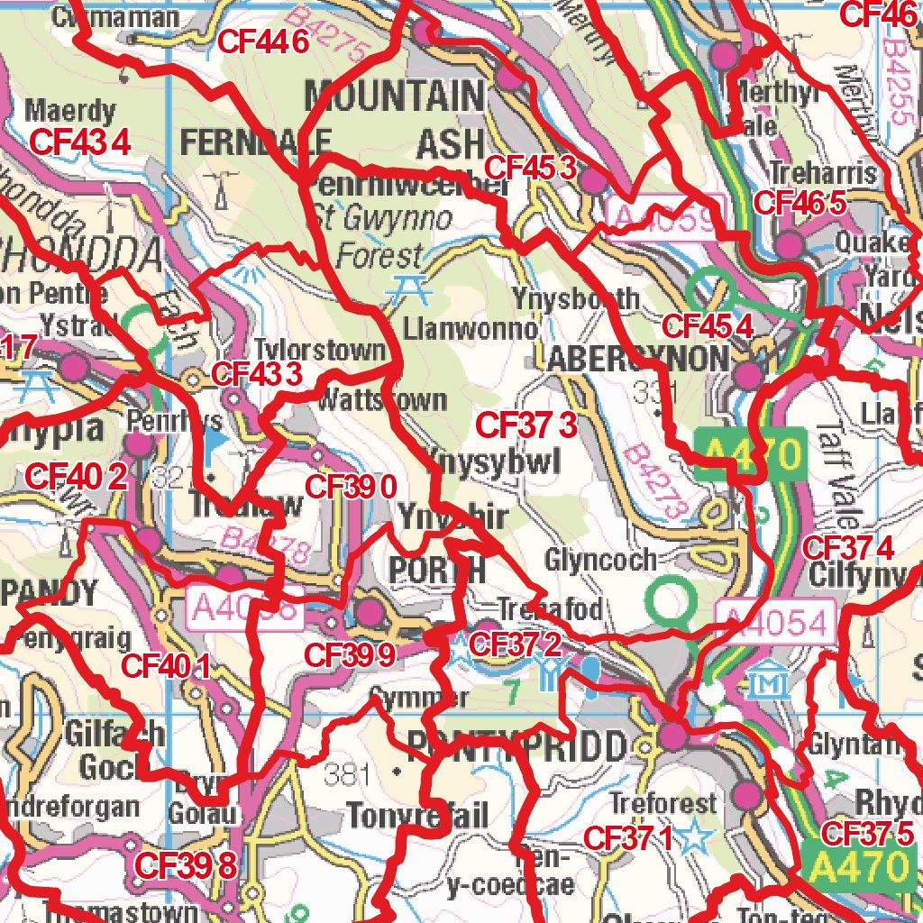 XYZ Postcode Sector Map - (S5) - South Wales by XYZ Maps | Avenza Maps