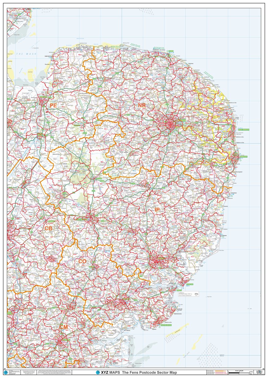 XYZ Postcode Sector Map - (S8) - The Fens by XYZ Maps | Avenza Maps