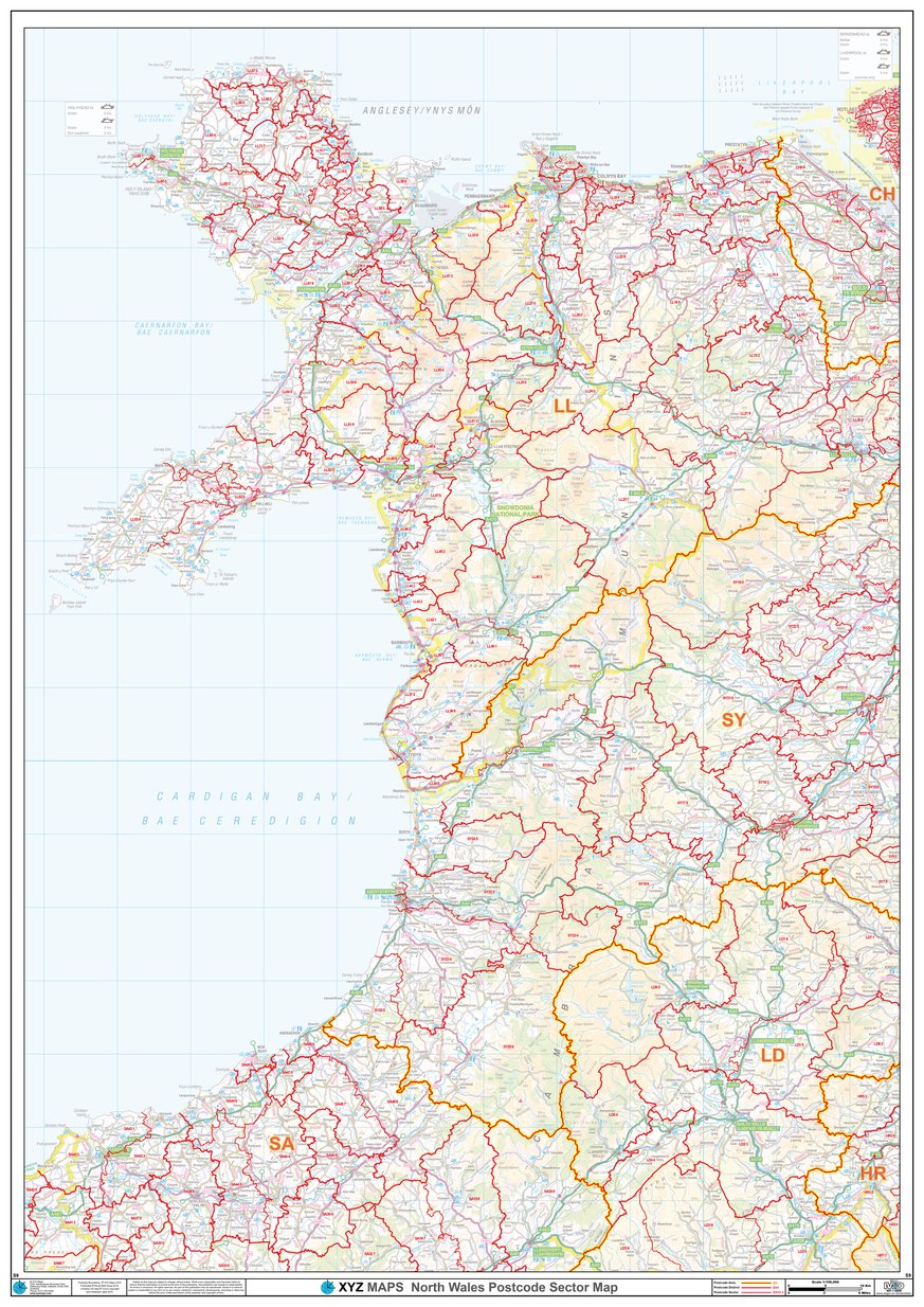 XYZ Postcode Sector Map - (S9) - North Wales by XYZ Maps | Avenza Maps