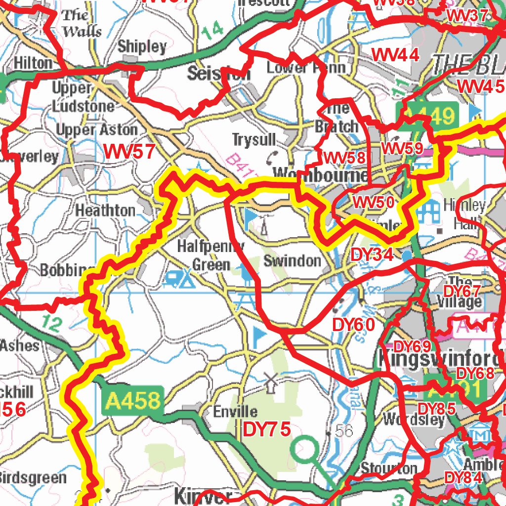 XYZ Postcode Sector Map - (S10) - West Midlands by XYZ Maps | Avenza Maps