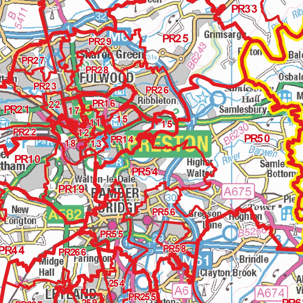 XYZ Postcode Sector Map - (S12) - NW England by XYZ Maps | Avenza Maps