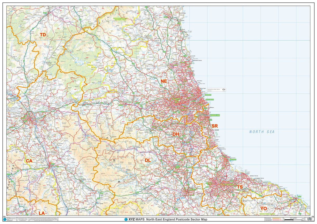 XYZ Postcode Sector Map - (S16) - NE England by XYZ Maps | Avenza Maps