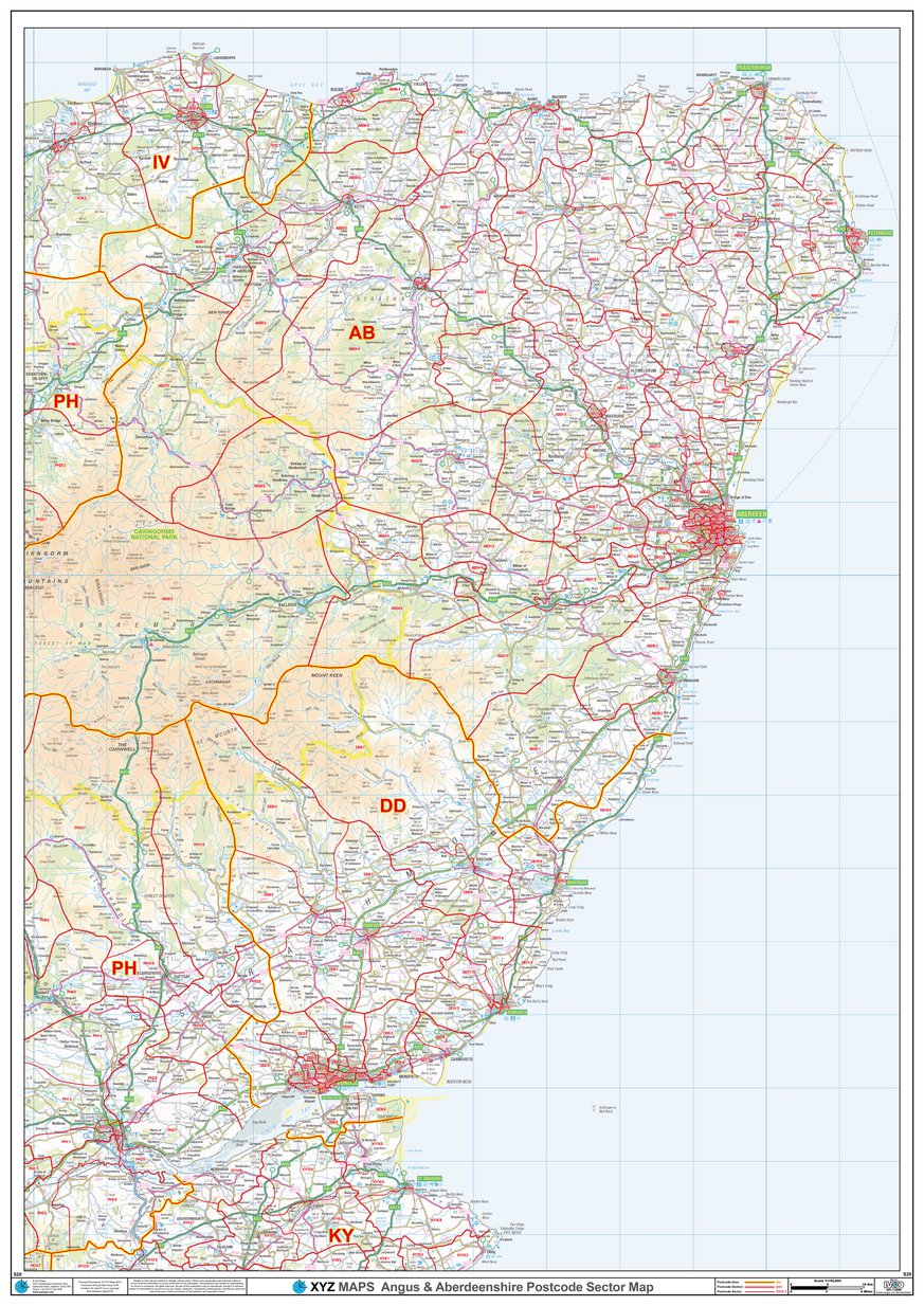 XYZ Postcode Sector Map - (S20) - Angus & Aberdeenshire by XYZ Maps ...