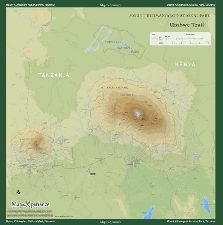 Mount Kilimanjaro - Hike Africa Map by Map the Xperience | Avenza Maps