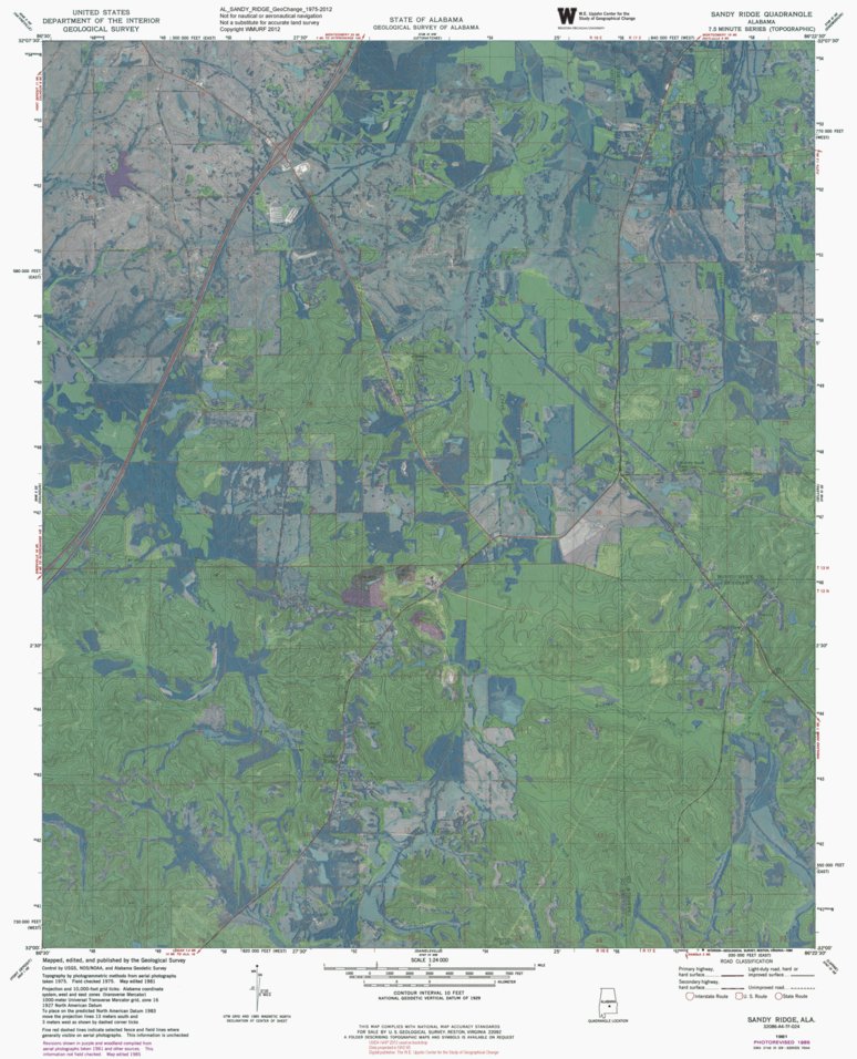 AL-SANDY RIDGE: GeoChange 1975-2012 Map by Western Michigan University ...