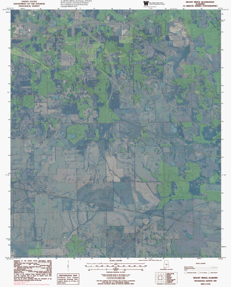 AL-MOUNT MEIGS: GeoChange 1978-2012 Map by Western Michigan University ...