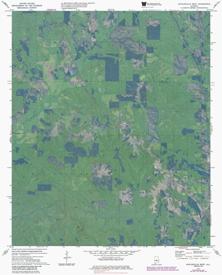 AL-MAPLESVILLE WEST: GeoChange 1967-2012 Map by Western Michigan ...